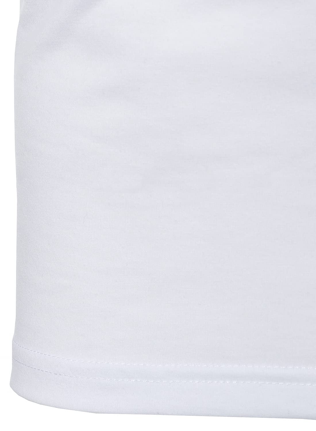 HOOD CREW Mens Short Sleeve Stand Collar Tops T-Shirt Casual Regular Fit Basic Designed Polo Shirts White M
