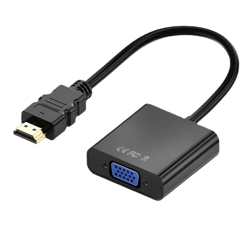LSJNHMJY Black Hdmi Splitter for Dualmonitors Extended Display HD Adapter with Audio Power Cable 1080P Computer Hdmi to VGA HD Converter for Computer