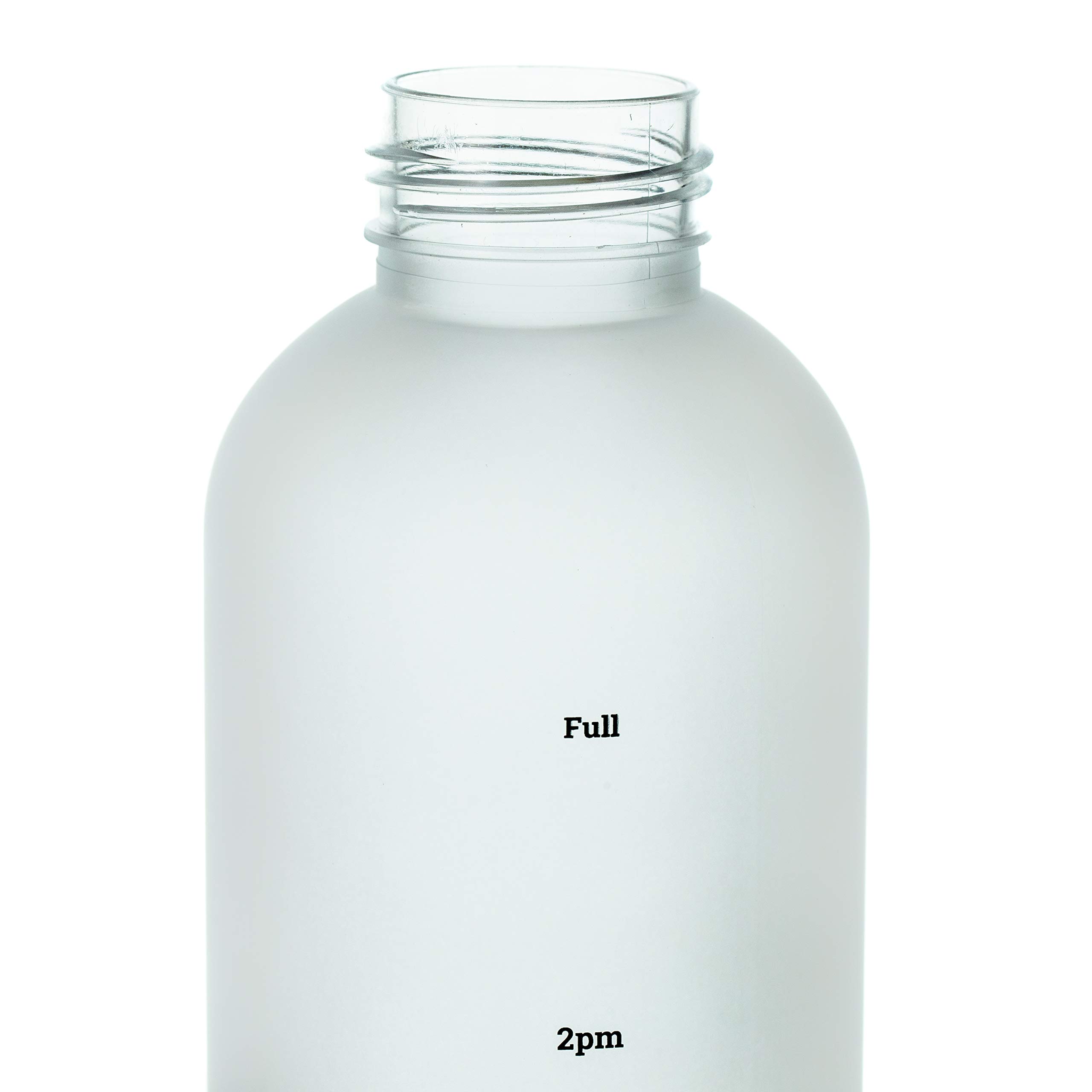 GLOW BOTTLE Motivational Water Bottle with Time Marker & Stickers, BPA Free Frosted Tritan Plastic, 1 Liter 32 Oz | 1 Bottle