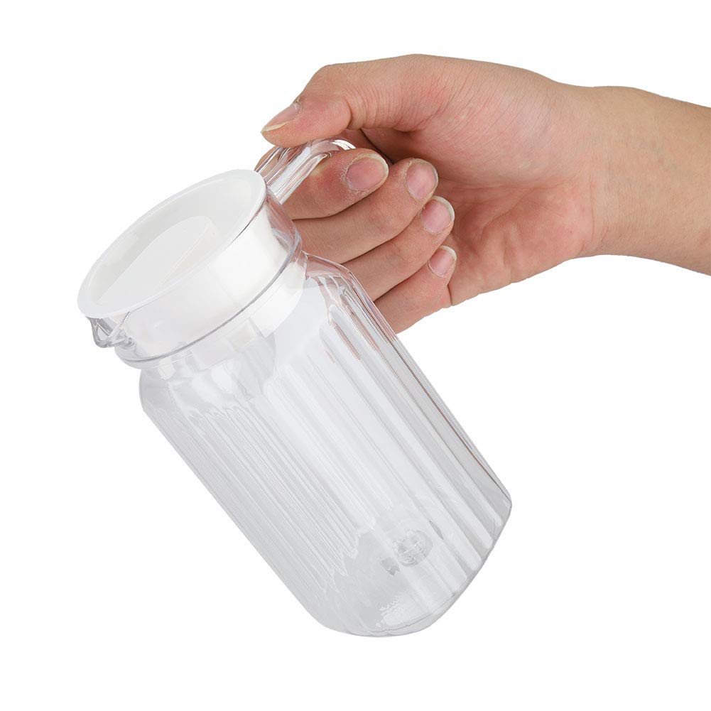 Haofy Acrylic Pitcher, Small Plastic Pitcher Juices Pitcher, Transparent Water Jugs Broken Resistant Beverage Jugs, Storing Milk Juices Tea Lemonade, with Lid and Handle(500ML)