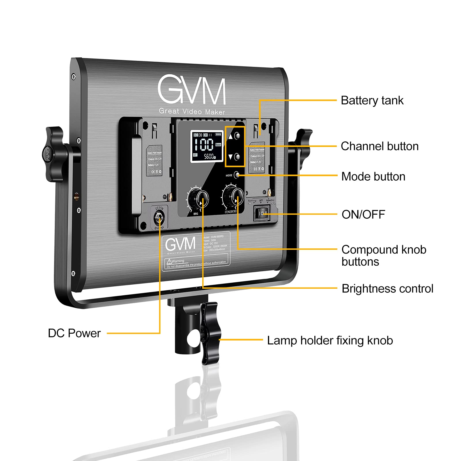 GVM RGB Photography Lighting Kits with 2 Softboxes, 680RS 50W Studio Lights with Bluetooth Control, 2 Packs Video Light with 18 Lighting Scenes, led Panel Lights for Video Recording, 8500lux/0.5m