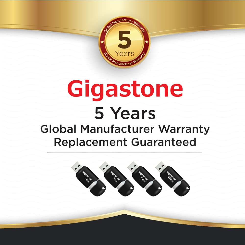 Gigastone V10 16GB 5-Pack USB 2.0 Flash Drive 16GB Flash Drive Thumb Drive Memory Stick Pen Drive Capless Retractable Design