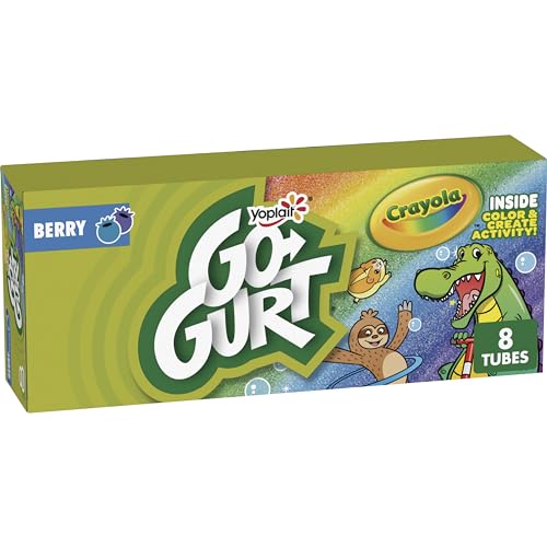 Go-GURT Berry Kids Fat Free Yogurt, Gluten Free, 2 oz. Yogurt Tubes (8 Count)