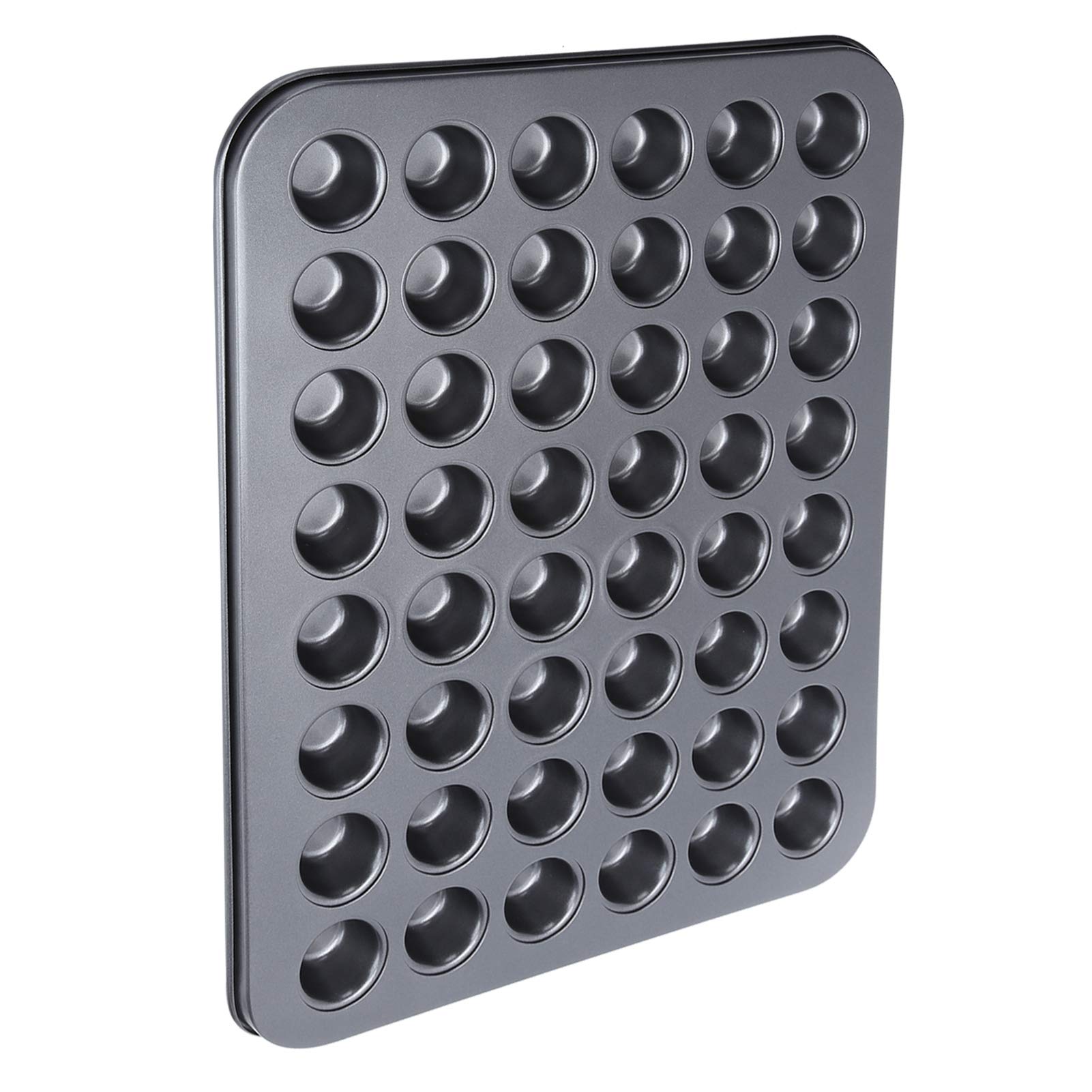 Horoper 48‑Cup Non‑Stick Carbon Steel Mini Round Cupcake Pan Tray Mini Cupcake Baking Pan Baking Mould Bakeware Cooking Accessory for Kitchen Indoor Family Events