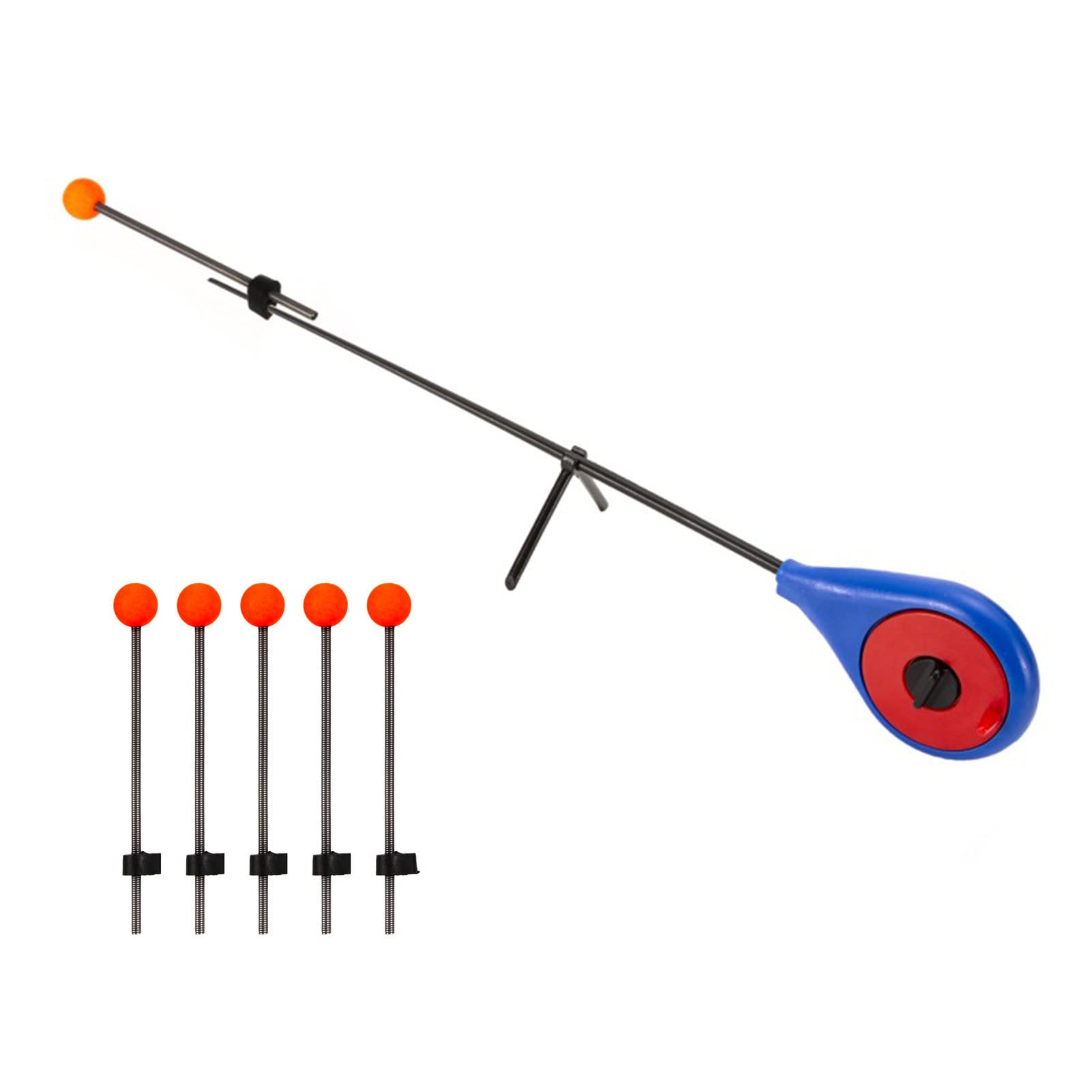 Hislaves Ice Fishing Tool,Winter Outdoor Ice Fishing Rod Tackle Tool with 5Pcs Large/Small Red Ball Spring