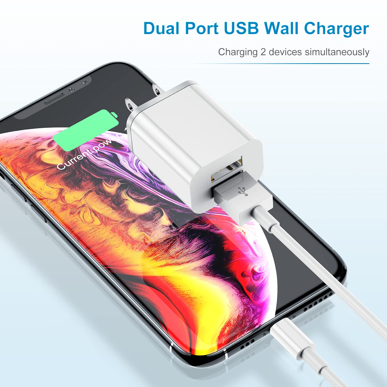 iPhone Charger with Wall Plug,[MFi Certified] 2Pack 3ft Lightning Cable and Dual USB Wall Charger Block Adapter,iPhone Charging Cord for Apple iPhone 13/12 Mini/11/XR/X/Xs Max/8/7/6s Plus/SE/5/iPad