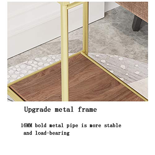GWDJ Side Table Home Side/end Table, Marble Top and Metal Frame, Sofa Corner Tablefor Living Room/Bedroom/Balcony/Home/Office Corner Table