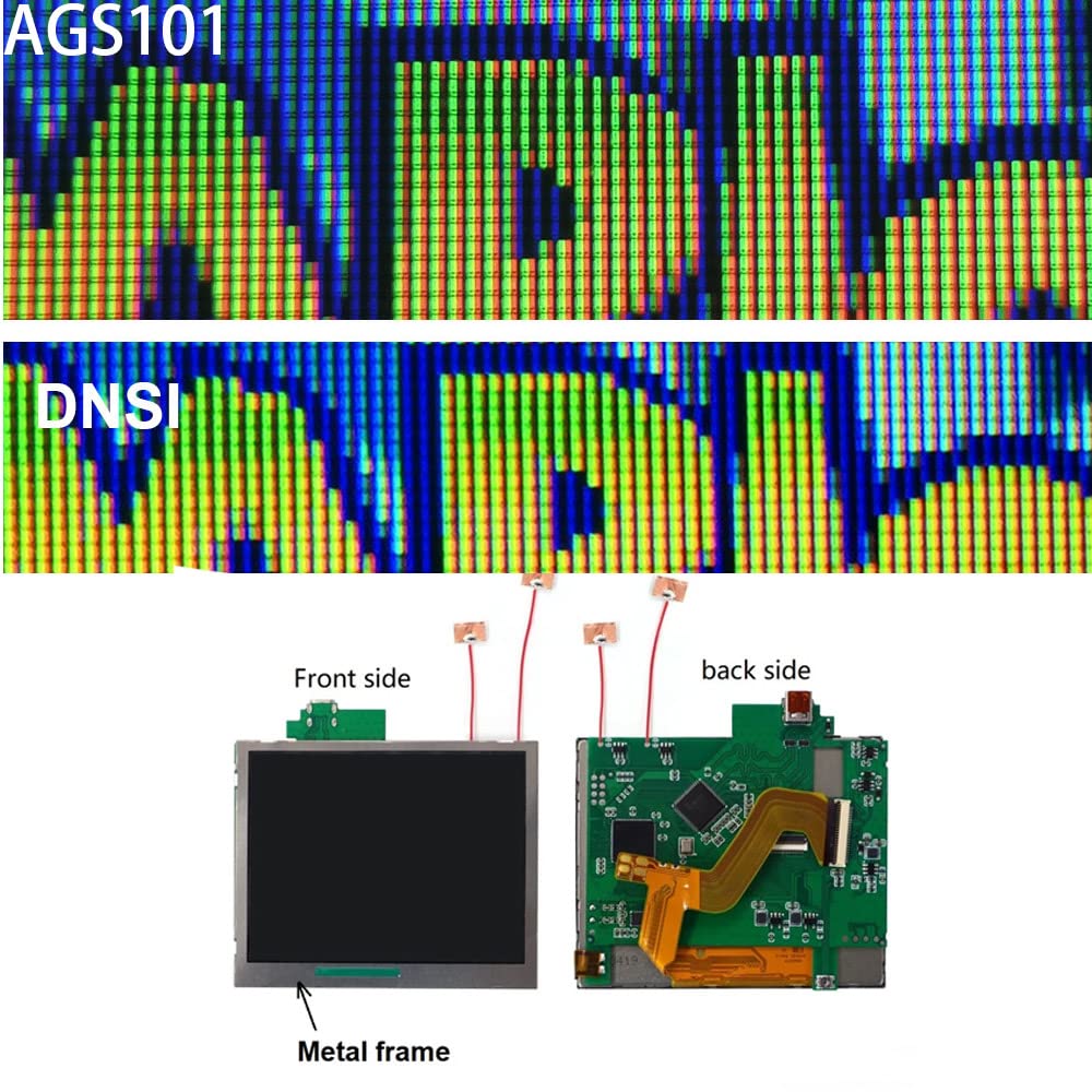 HISPEEDIDO NDSI GANi LCD Screen Replacements Kits, Backlit Display HDMI Converter Adapter Accessories Sets Compatible with GBA Game Boy Advance Playing on TV 720P