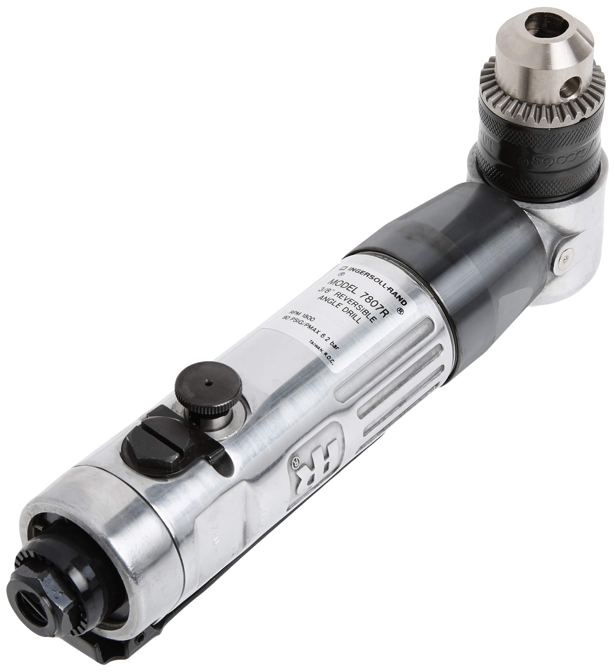 Ingersoll Rand 7807R 3/8β Reversible Air Angle Drill, Standard Duty, 1800 RPM, Quiet & NEIKO 11402A Stubby Drill Bit Set for Metal | 5 Piece | 1/4" Quick Change Hex Shank | M2 High Speed Steel