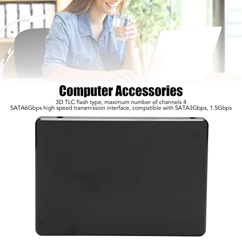 LBEC 6Gbs SSD, 4 Maximum Channels 2.5in K100 SSD Multifunction 3D TLC Flash Type ABS Material for Notebook Computer for Computer 256GB