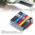Hilitand Smoother Printing Ink Cartridge Large Capacity Printer Ink Cartridge Replacement for Photos, Test Papers, Documents (BK BK C M Y 5 Colors)