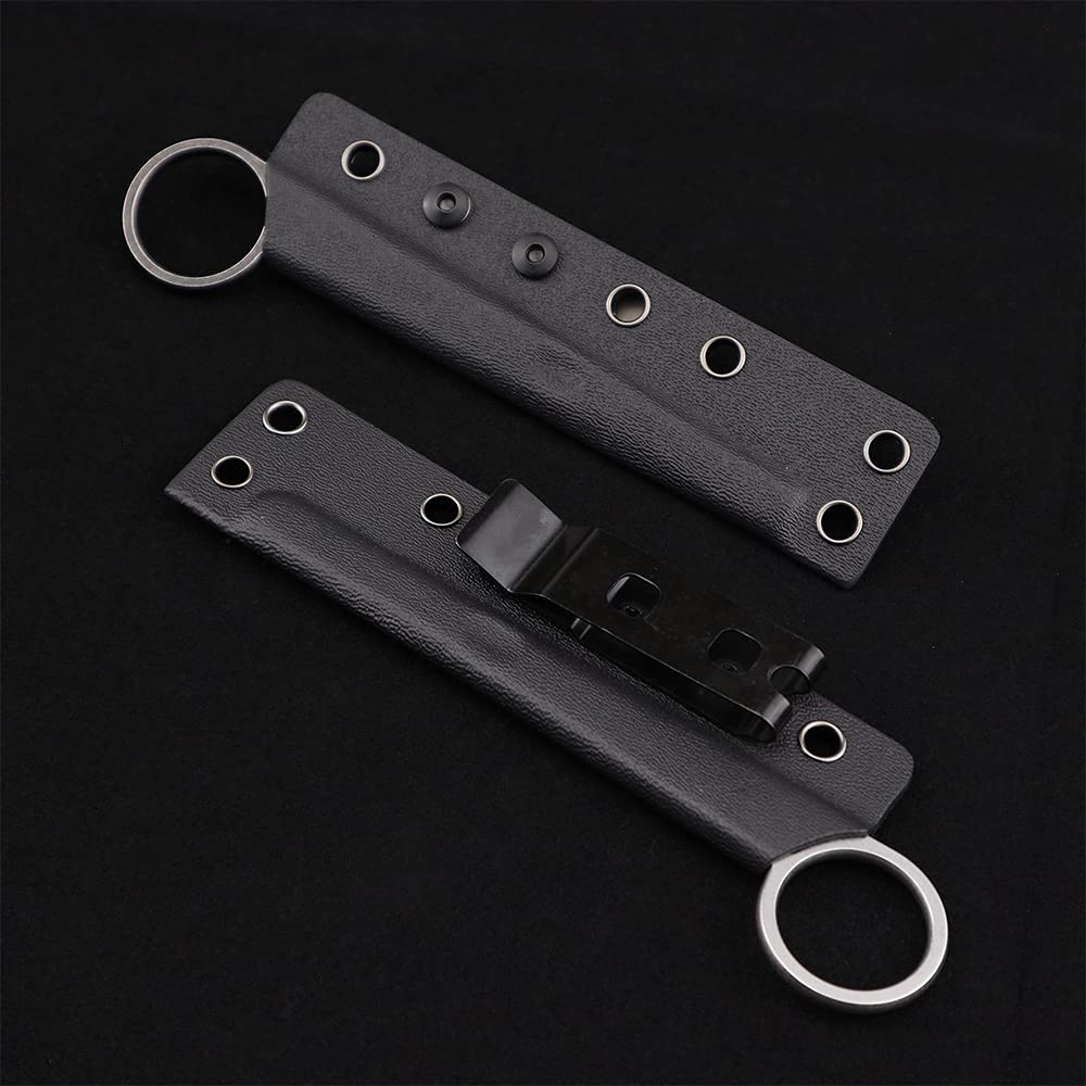 Gtkii Gtk104 Fixed Blade Knife, D2 Blade Stainess Steel Handle EDC Tool Knife for Outdoor Camping Hunting Hiking(Silver)