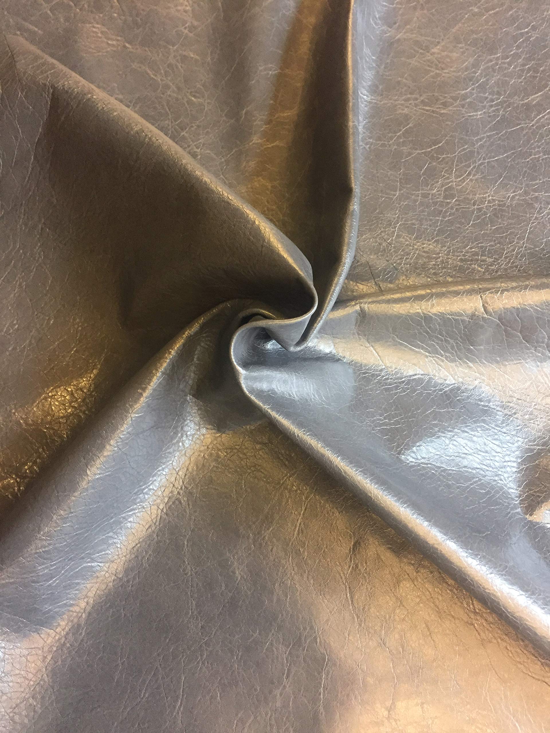 Genuine Leather Hide - Full Skin - Dark Grey Color - 7 sq ft - 2 oz. avg Thickness - Waxy Finish – Soft Lambskin Fabric – Upholstery Material – Craft DIY Supply - Leather Treasure Shop