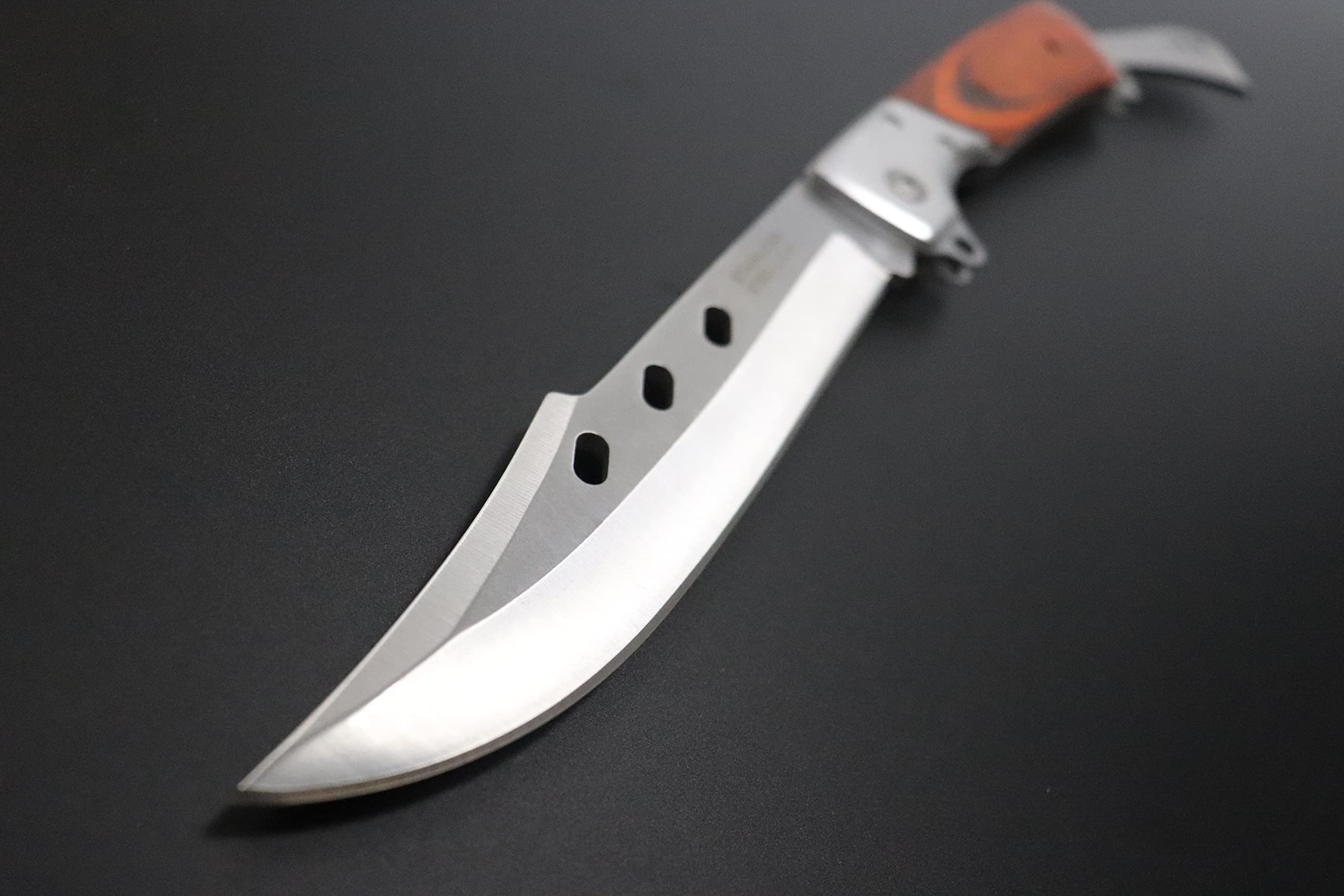 Henceelly 11 Inch Wooden Handle tactical knife,EDC Men's Folding Knife, Foldable Long Blade Pocket Knife - Big Blade Folding Knifefor Outdoor, Camping, Gift