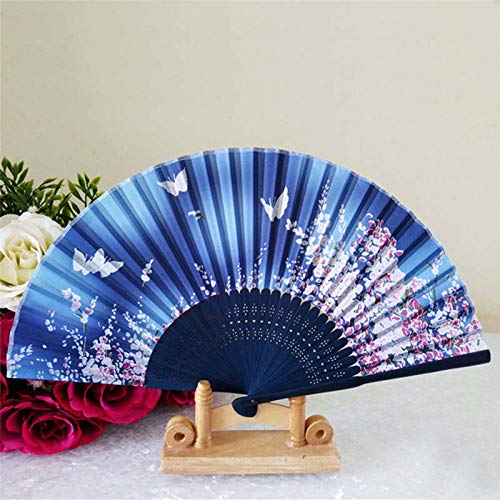 Hand Fans Folding fan Pattern Folding Dance Wedding Party Lace Silk Folding Hand Held Flower Fan Hand Fan Cool Bamboo Flower Personalized Chinese Fans (Color : G)