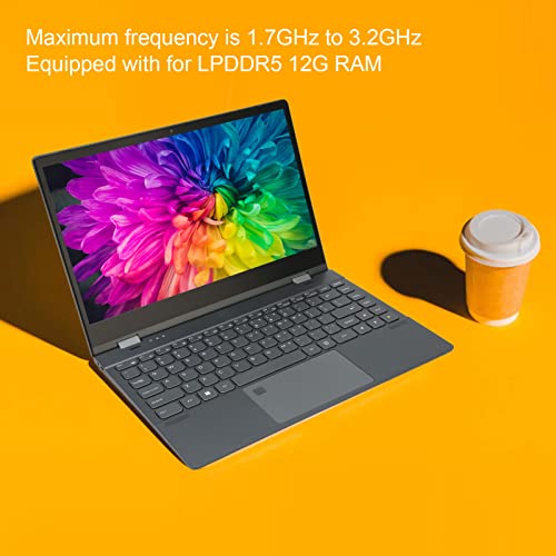 GLOGLOW Laptop Four Modes FHD IPS 360 Degree Flip 12G RAM 14.1 Inch Laptops Computer for Windows 10 11 (US Plug 256GB)