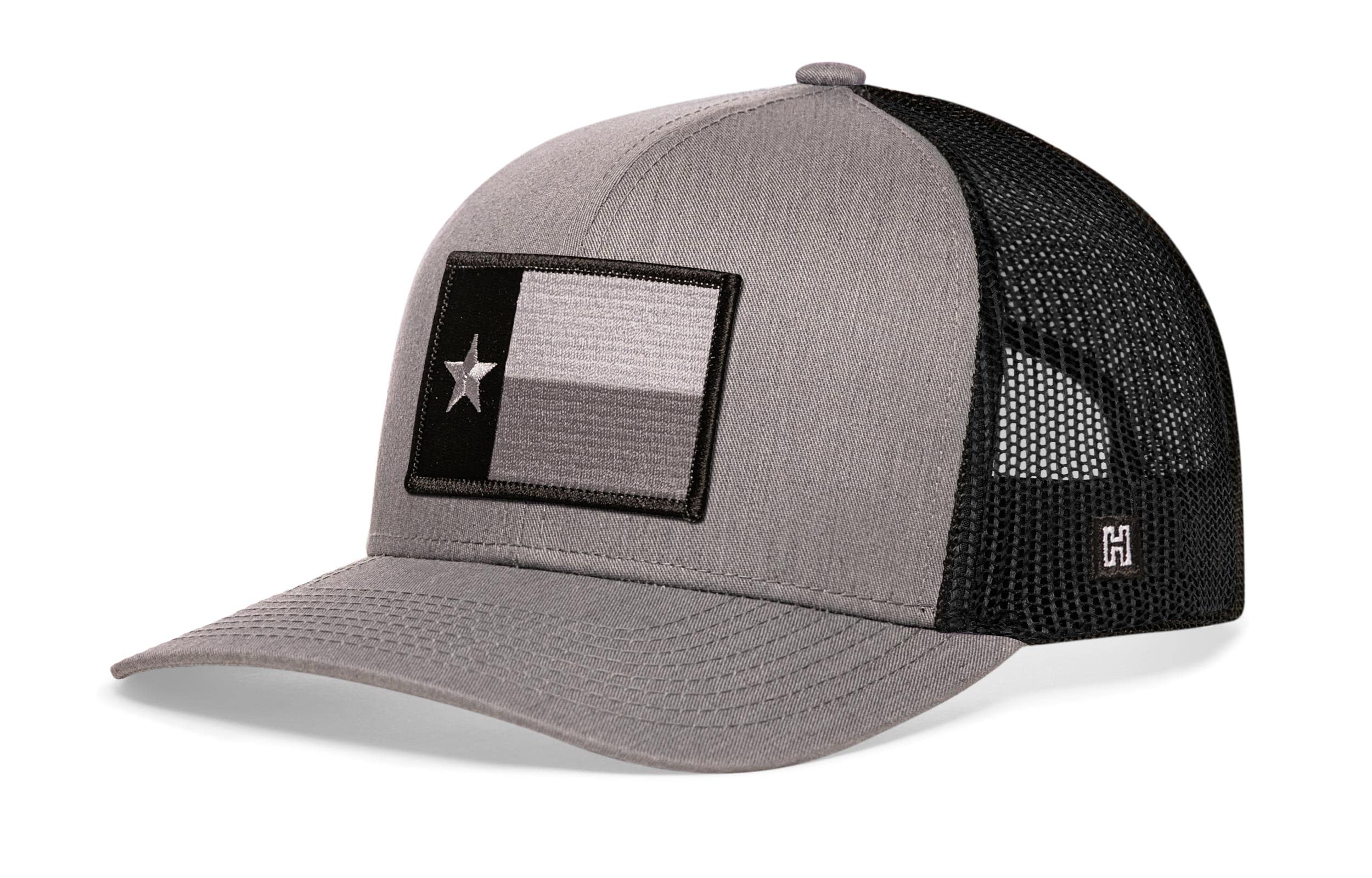 HAKA Texas Flag Hat - Texas Trucker Hat Snapback TX Baseball Cap Golf Hat (Grey/Black)