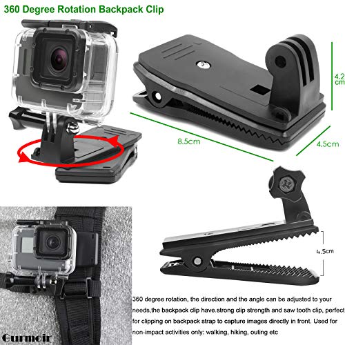 Gurmoir Basic Common Action Camera Video Accessory kit Bundles for Hero 11 10 9 8 7 6 5 4 3 Max Osmo Action/Action 2, SJCAM, and More(DT05)