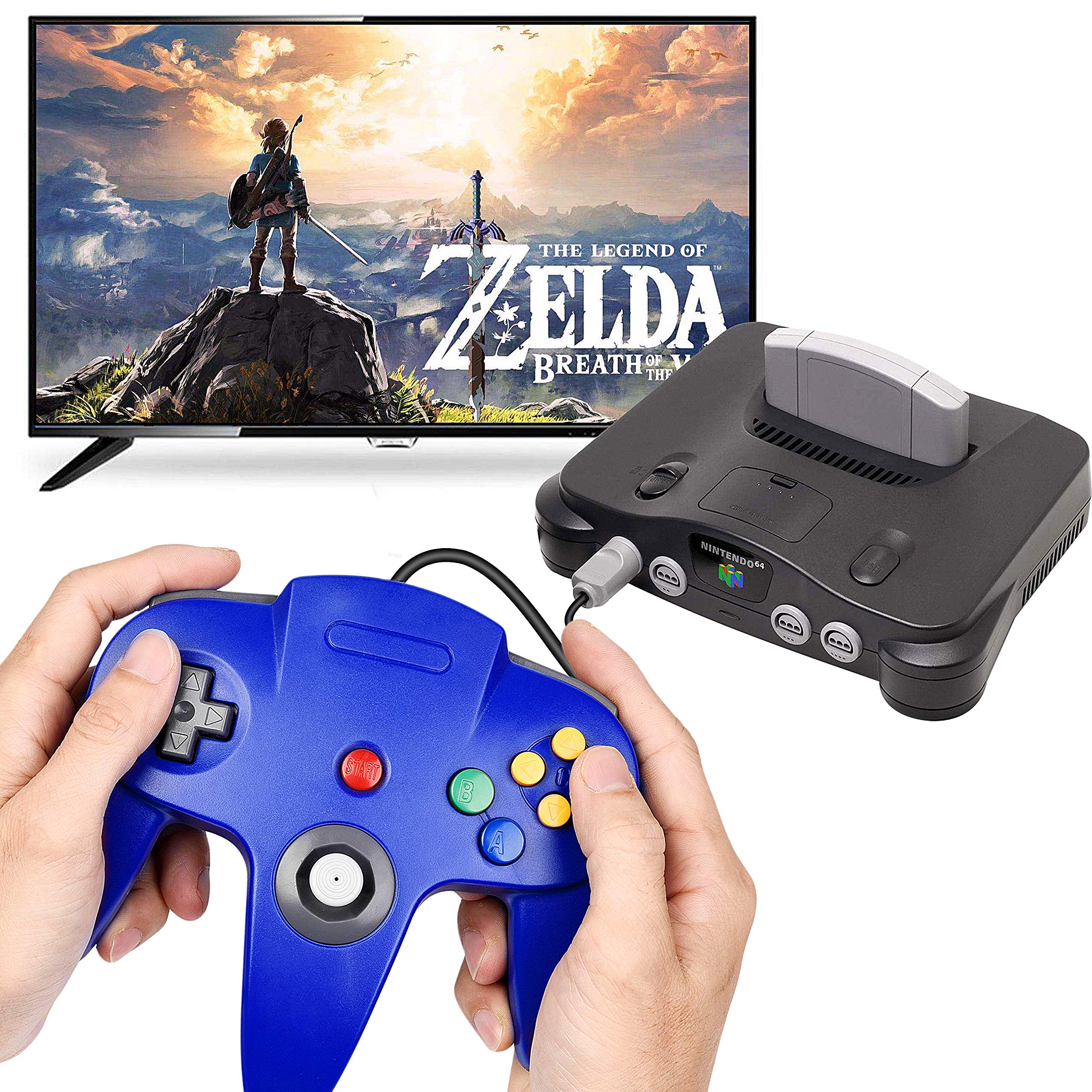 iNNEXT 2 Pack 64 Controller, Wired Game pad Joystick [3D Analog Stick] for 64 - Plug & Play (Non PC USB Version) (Black)