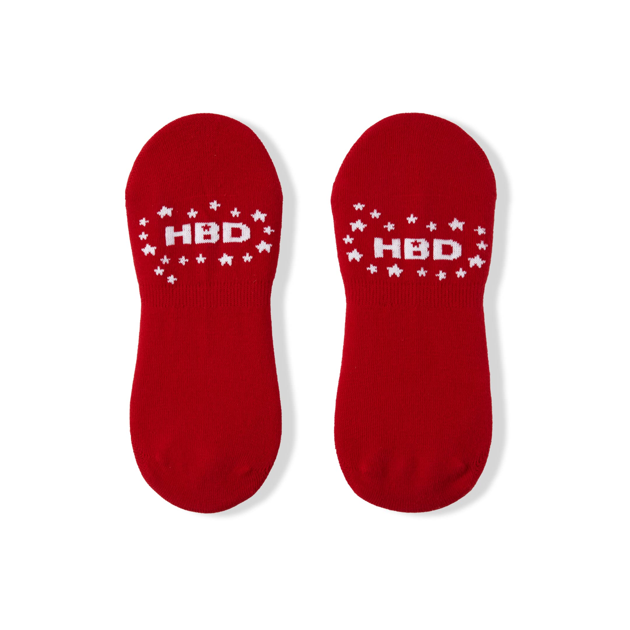 HBD No Show Ankle Short Socks Men's Low Cut Cotton Boat Invisible Hidden Socks Non-Slip for Flats 3 Pairs RED