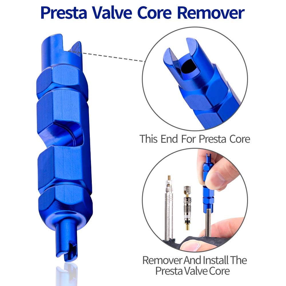 Hapleby Premium Bike Valve Core Remover Tool for Schrader and Presta, Tire Valve Repair Tool Kit, Including 2PCS Presta and 4PCS Schrader Valve Core