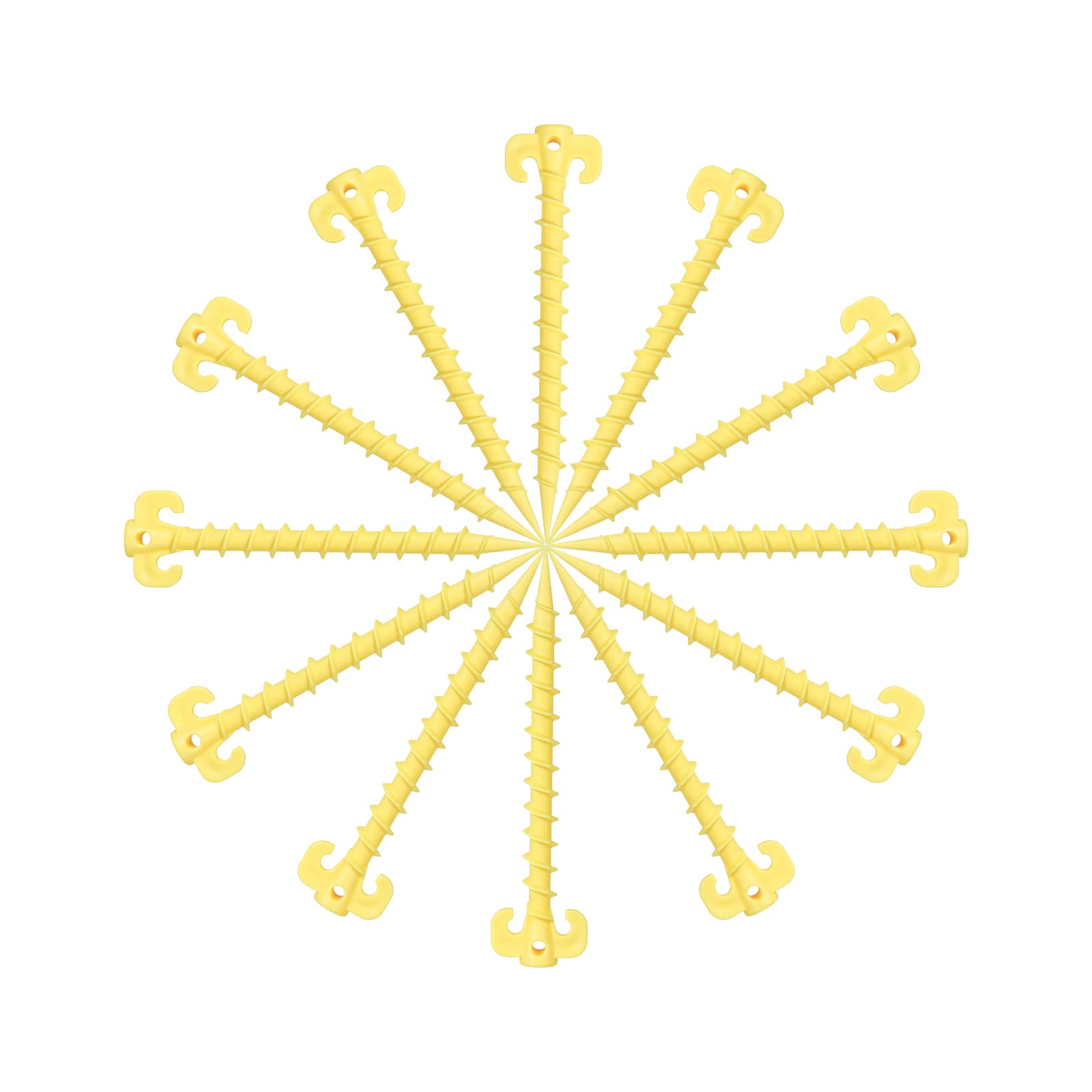 HKCLAVUS Canopy Stakes Camping Stakes Beach Tent Stakes Heavy Duty Screw Shape 20 cm 7.9 inch(Yellow 12pcs)
