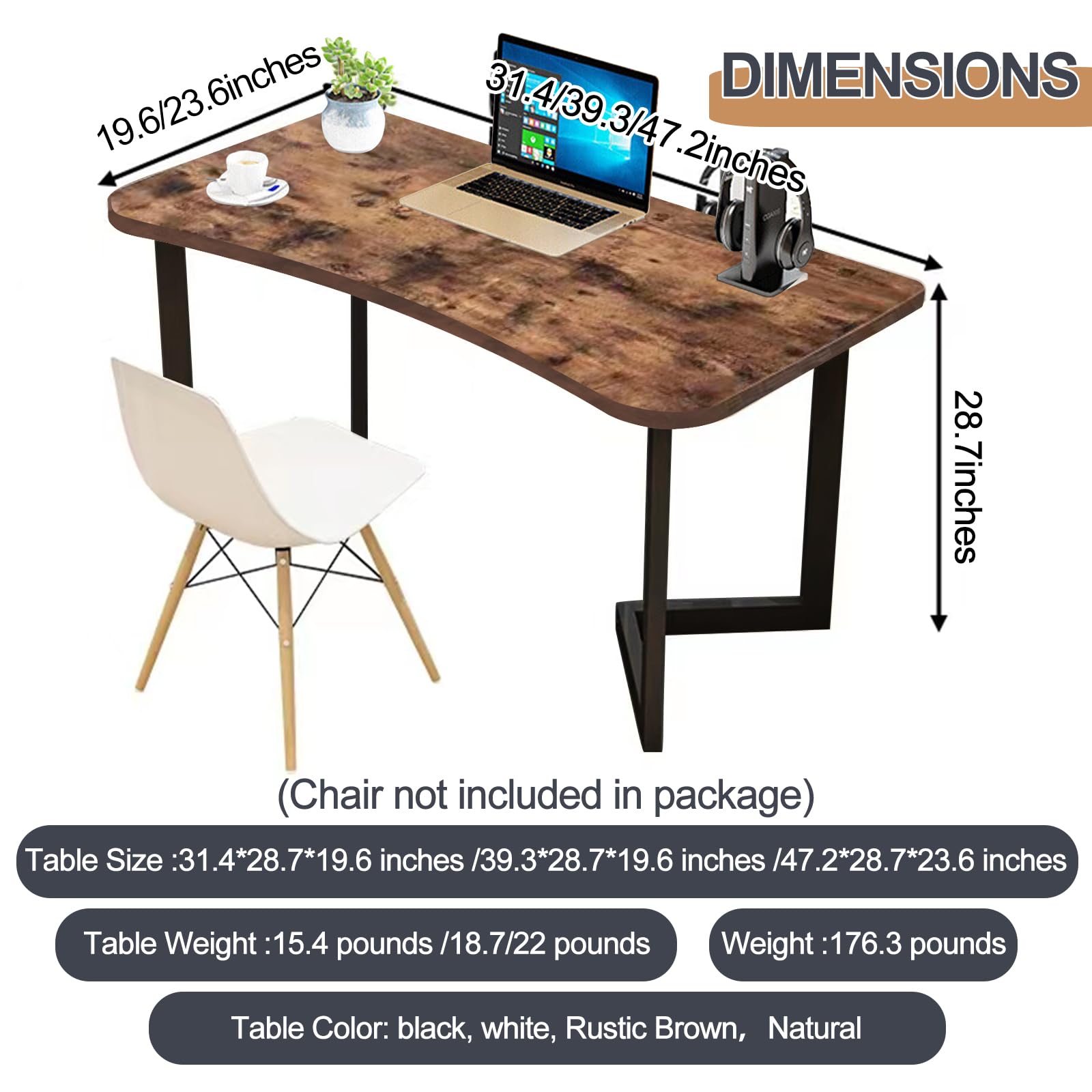 XUEGW Computer Desk Home Office Desk Writing Desks Study Table Modern
