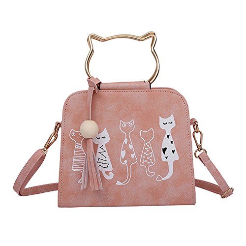 Handbags Bag Cat Crossbody Messenger Rabbit Women Bag Pattern Animal Shoulder Bag Camera Shoulder Bag (Pink, One Size)