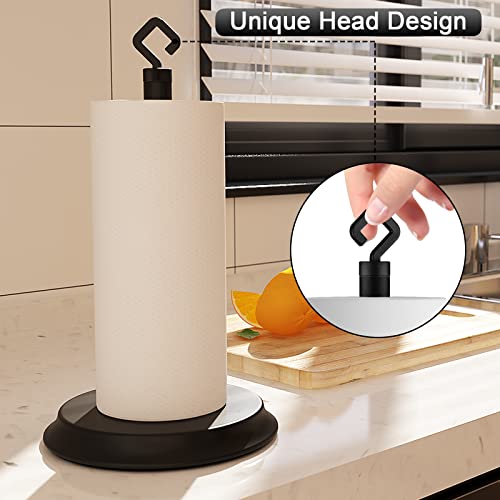 KASUNTO Toilet Paper Holder for Bathroom, Metal Free Standing Toilet Paper Storage with Rustproof, Tissue Paper Roll Stand for Bathroom Accessories (Black)