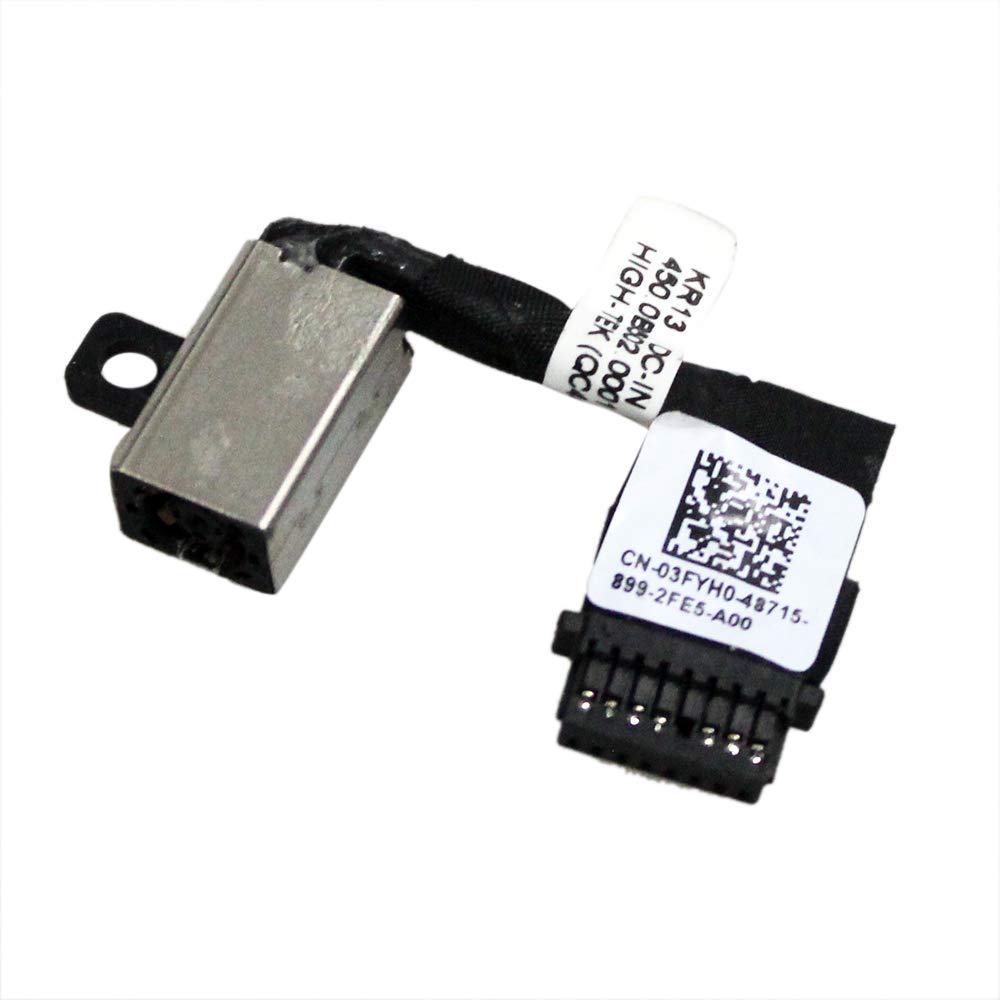 GinTai KR13 DC Power Jack with Cable Socket Plug Connector Port for Dell Inspiron 13 7370 (7373 2-in-1) 7380 3FYH0 03FYH0 450.0B502 0001 450.0B502.0011 P83G P83G001 450.0B502.0001 03FYH0