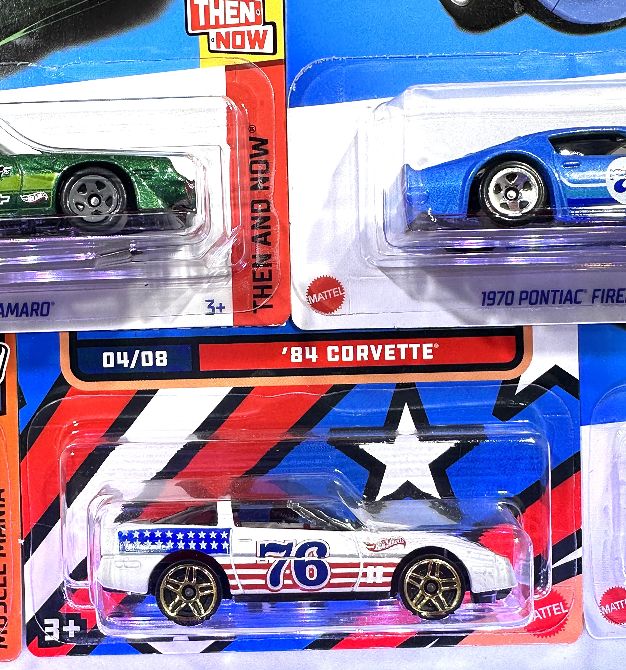 Hot Wheels - 5 Pack Special Bundle - 70's - 80's Muscle Cars - Mustang, El Camino, Corvette, Firebird, Camaro - Mint/NrMint - Ships Bubble Wrapped in a Box with Fill