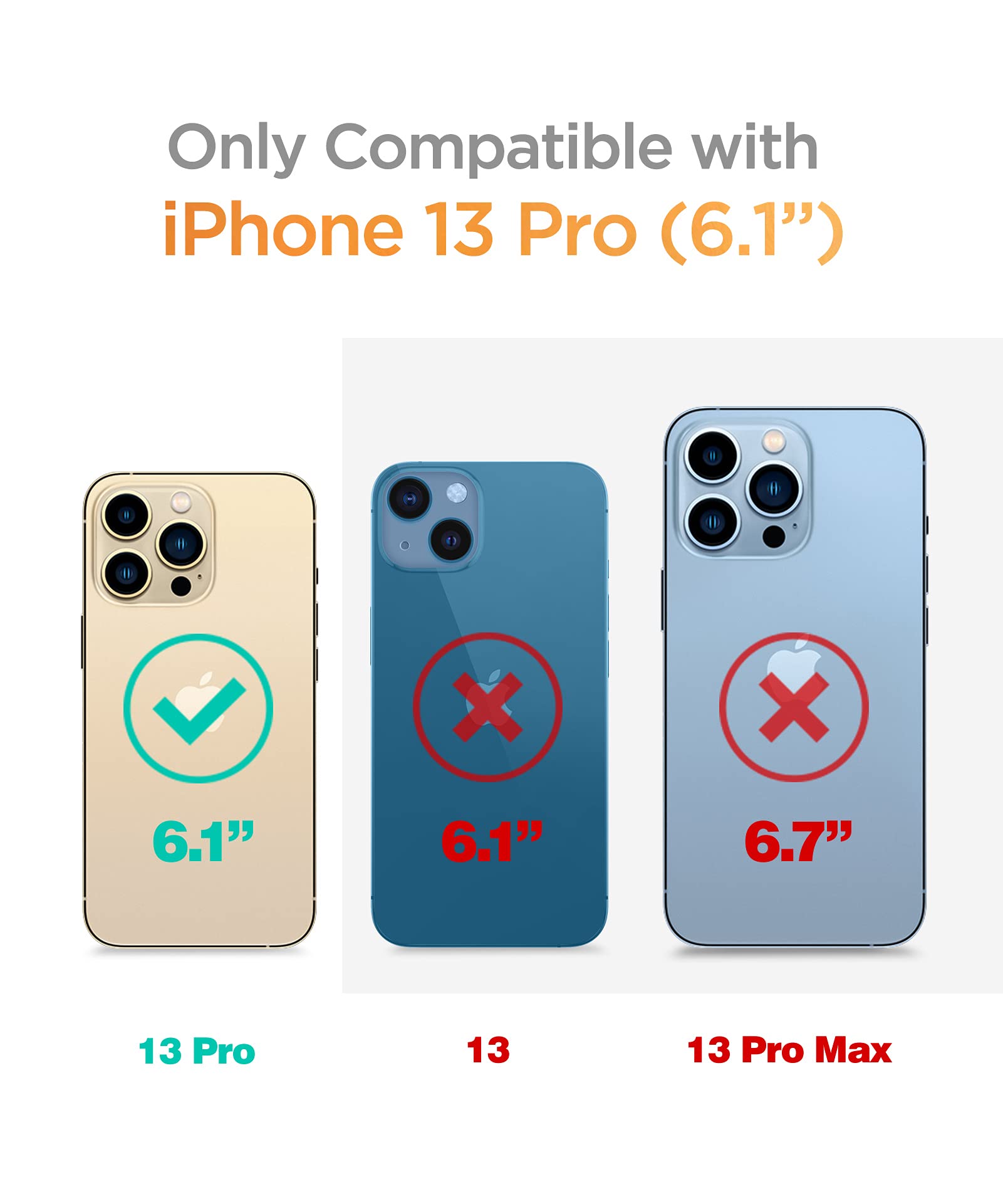 GVIEWIN Bundle - Compatible with iPhone 13 Pro Case (Hibicus) + Magnetic Phone Ring Holder (Glitter/Silver)