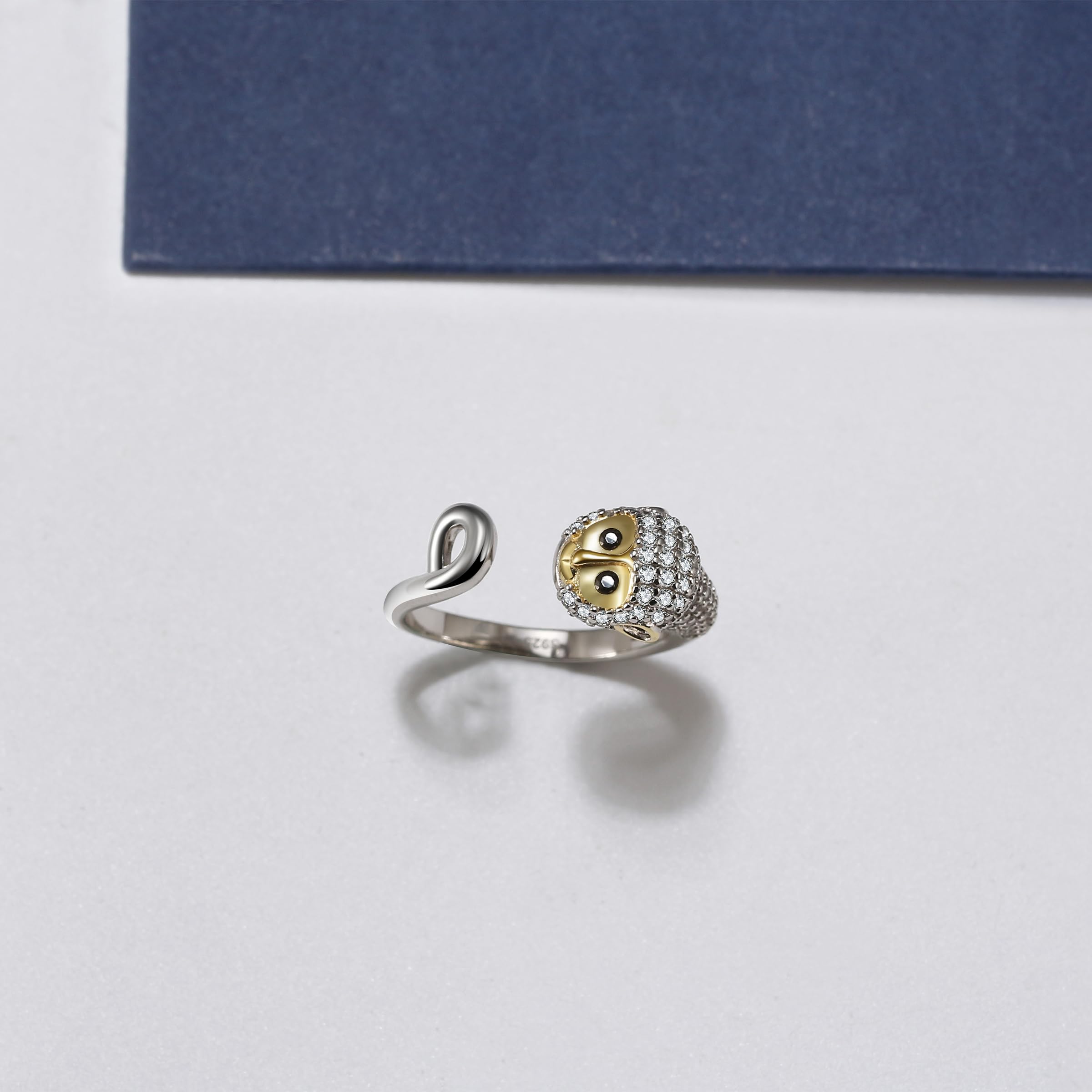 Ginger Lyne Collection Cute Monkey Wrap Sterling Silver Ring CZ Two Tone