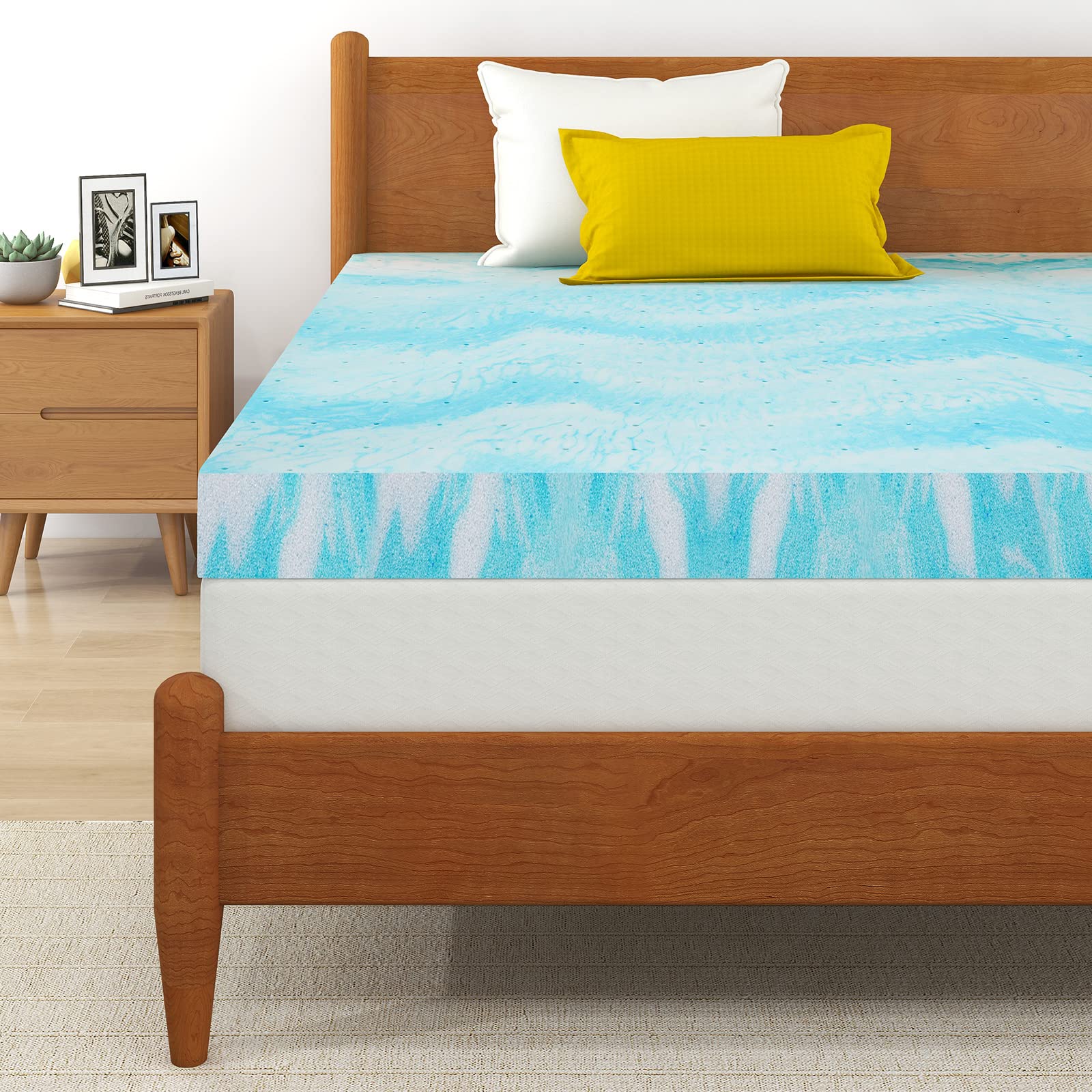 IULULU Mattress Topper, 3 Inch Gel Memory Foam Mattress Topper, Twin XL, CertiPUR-US Certified