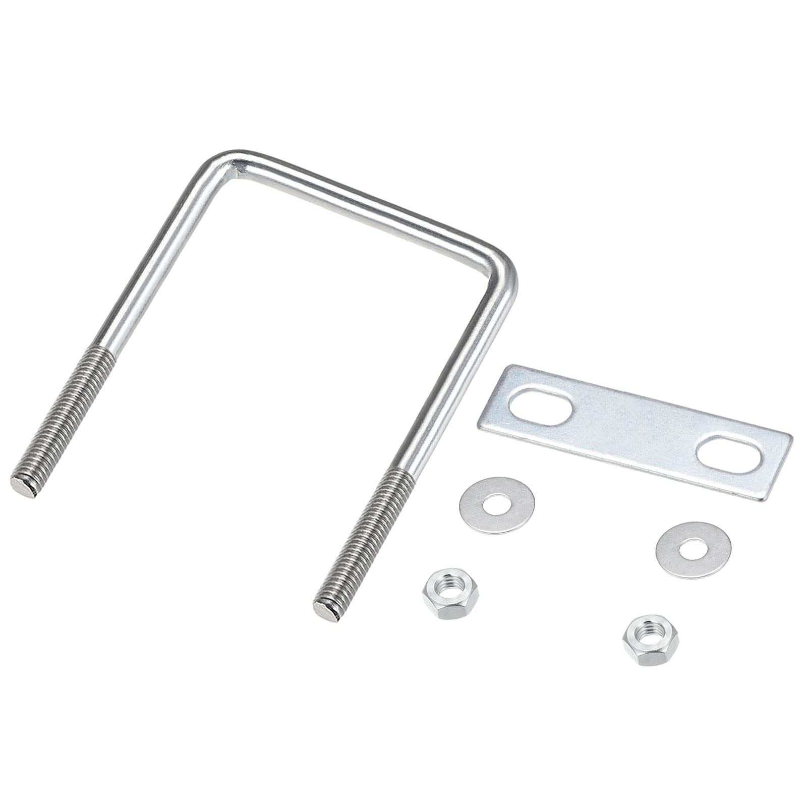 METALLIXITY U Bolts 4 Sets (M8x70x120mm), Square U Bolt Carbon Steel with Accessories - for Construction, Pipe