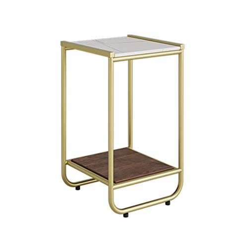GWDJ Side Table Home Side/end Table, Marble Top and Metal Frame, Sofa Corner Tablefor Living Room/Bedroom/Balcony/Home/Office Corner Table