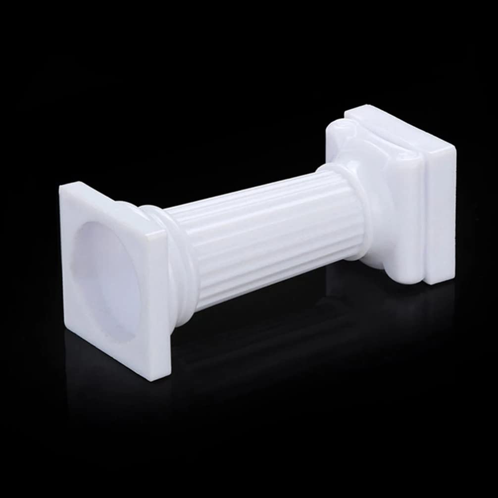HEMOTON Roman Column Cake Tiered Stands: 4Pcs Plastic Cake Pillars Mold Fondant Holder Multi- Layered Cake Roman Column Support Stand for Wedding Birthday Party Decoration 17cm