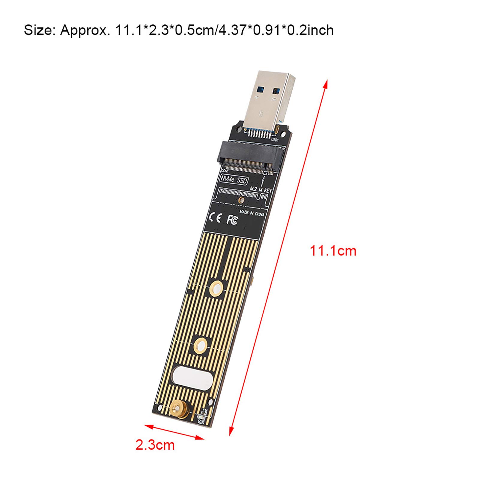 M.2 NVME to USB SSD Adapter Card SSD Adapter Board Portable for Samsung Hot Plug and Pull Plug and Play