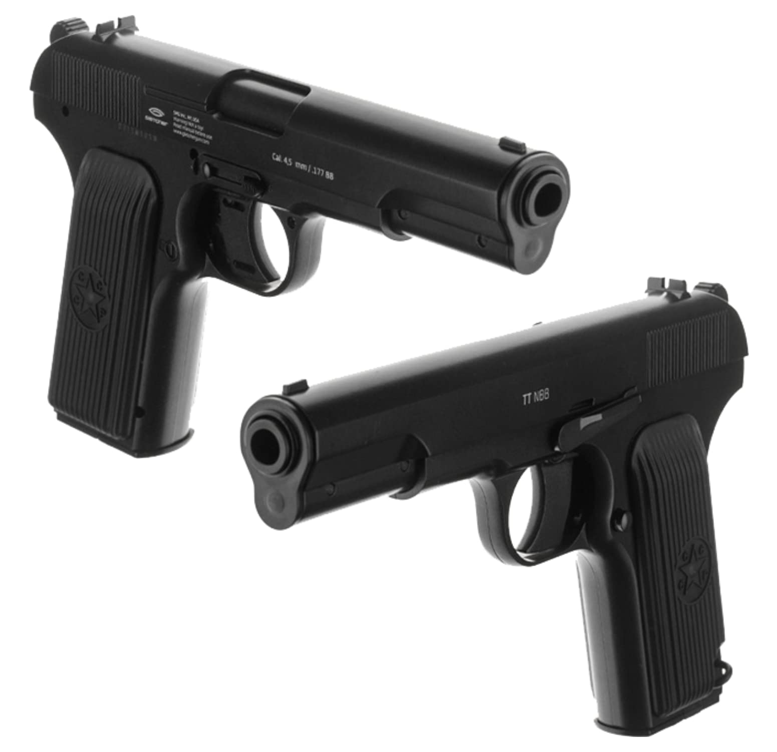Gletcher TT NBB .177 Cal CO2 Metal Body Single-action BB Air Pistol with 500x BBS and 5xCO2 and Hard Case Bundle