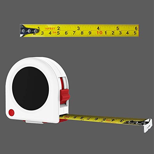 KIVNIEHI Smart Tape Measure 16ft/5m with LCD Writing Tablet 2 in 1 Retractable Measuring Tape Fashion Tape Measure for Construction Carpenter DIY, Units inches & cm