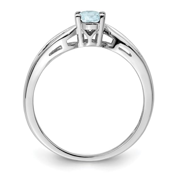 IceCarats 925 Sterling Silver Blue Aquamarine March Birthstone Ring Gemstone Band 925 Sterling Silver - March - Size 8