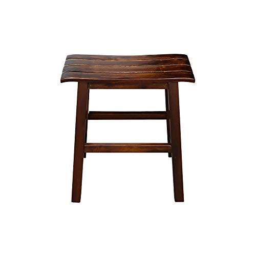 IC International Concepts International Concepts Slat Seat, 18-inch, Espresso,Brown Stool