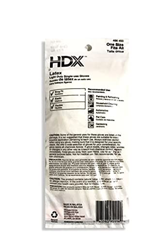 HDX Latex Disposable Gloves 10 Pack One Size Fits All