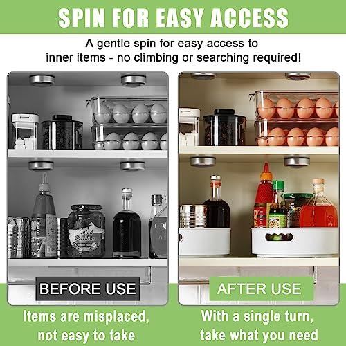 Hsei 6 Pcs Lazy Susan for Table Pantry Turntable Plastic Non Skid Kitchen Organizer 9", 12" Under Sink Turntable Organizer for Cabinet Bathroom Office Fridge Spice Storage Makeup Vanity Countertop