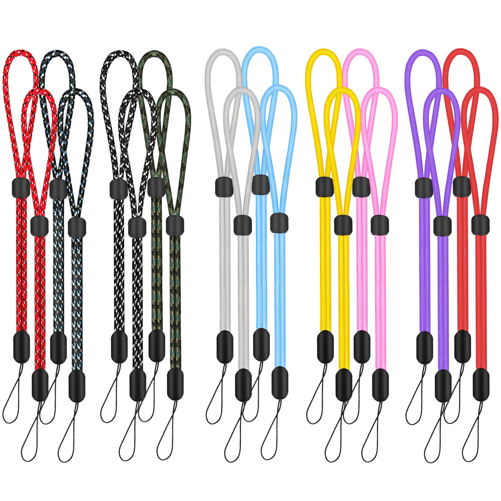 Hand Wrist Strap Lanyard, 6 Pack 8inch Adjustable Nylon Wristlet Straps Keychain String for Cell Phone Case Holder, AirPods Pro 2 2022, Camera, Key, GoPro, USB Drive, Ski Glove (Multi-Color)