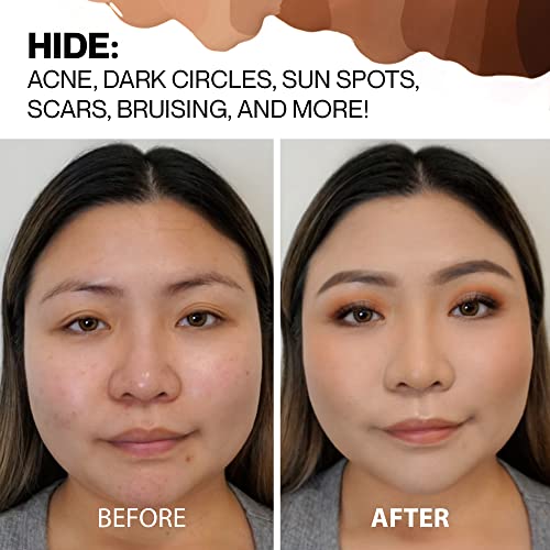 HIDE Liquid Concealer, Medium to Full Coverage Concealer for Blemishes, Under Eye Dark Circles & Scars, Oil Free Concealer, Light Beige (See Shade Finder), 0.5 fl oz