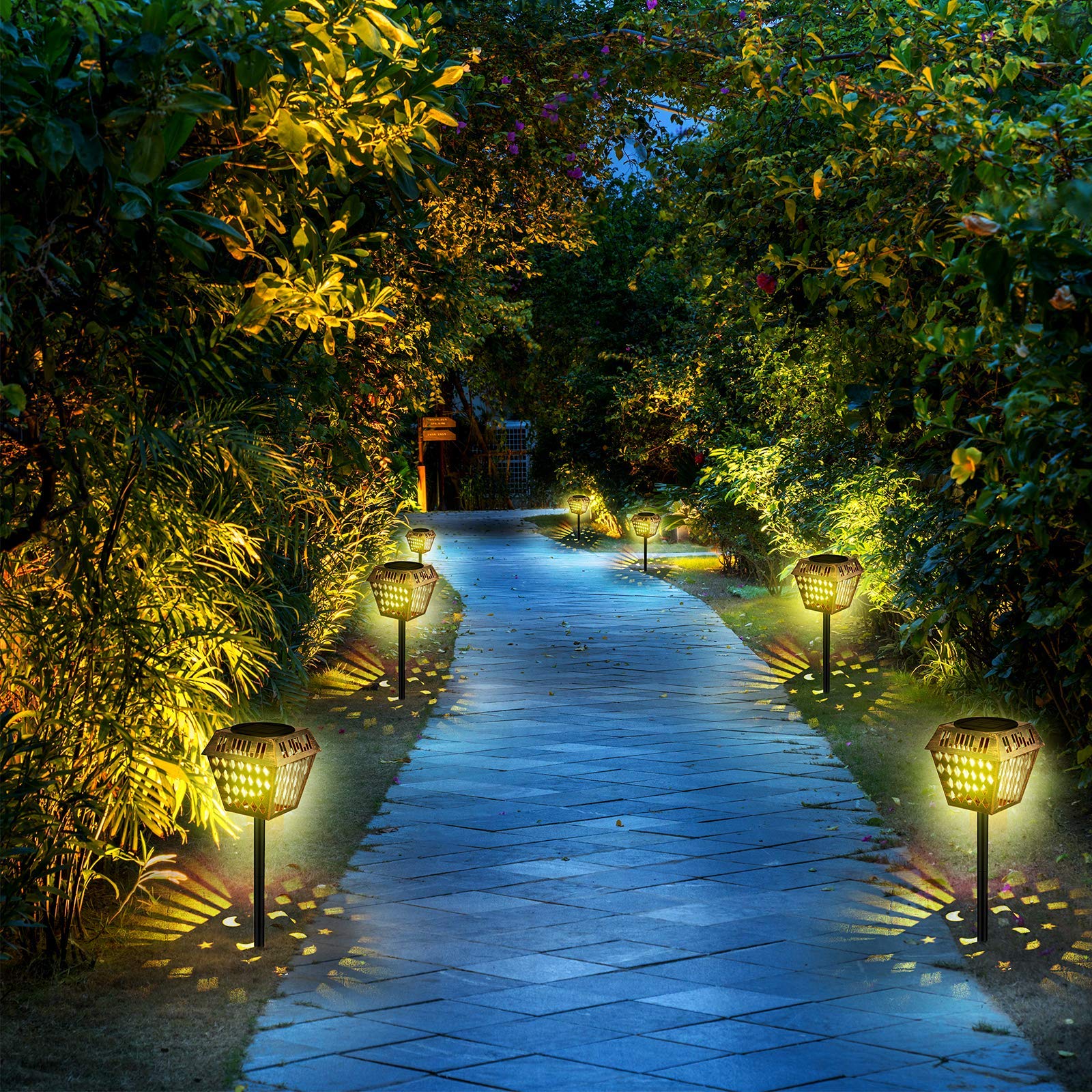 GOLDEN AUTUMN Solar Pathway Lights,Garden Solar Lights,Outdoor Lights Solar Powered,Solar Lights Outdoor, Used for Sidewalks, driveways, terraces. 6PACKF