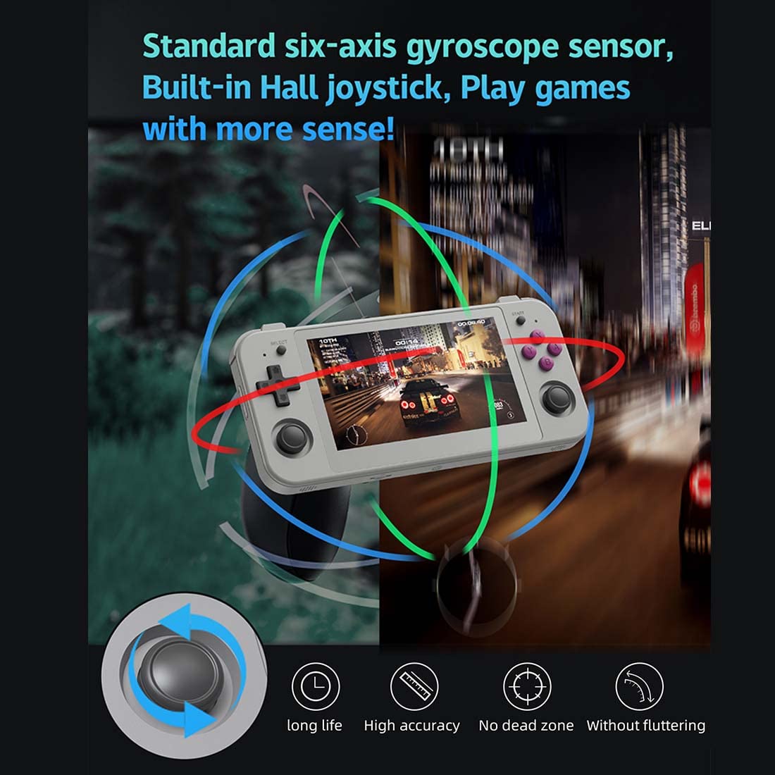 HYUA 4+128G RG505 Game Console, Handheld Game for Kids Portable Retro Video Game, Birthday Present for Children Adults (Grey)
