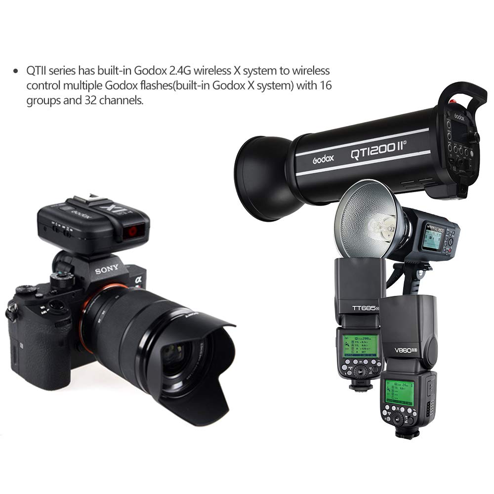 GODOX QT1200IIM Studio Strobe Flash Light 1200W Professional Photography Studio Lights Monolight Modeling Lamp for Studio Portrait Photography