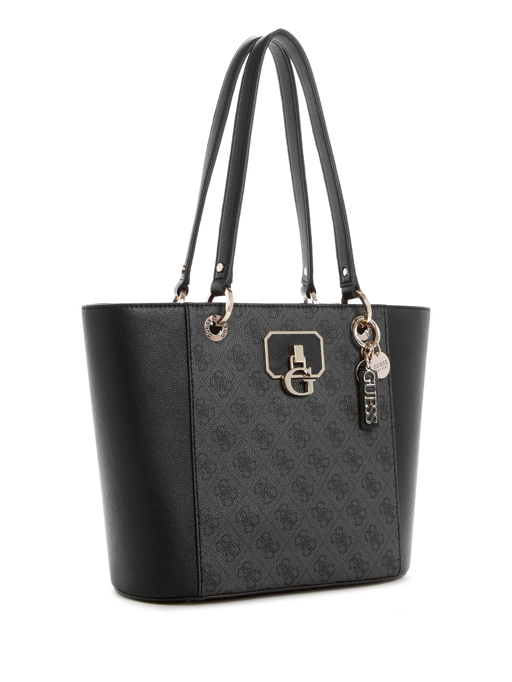 GUESS womens Noelle Small Elite Tote, Coal, One size US